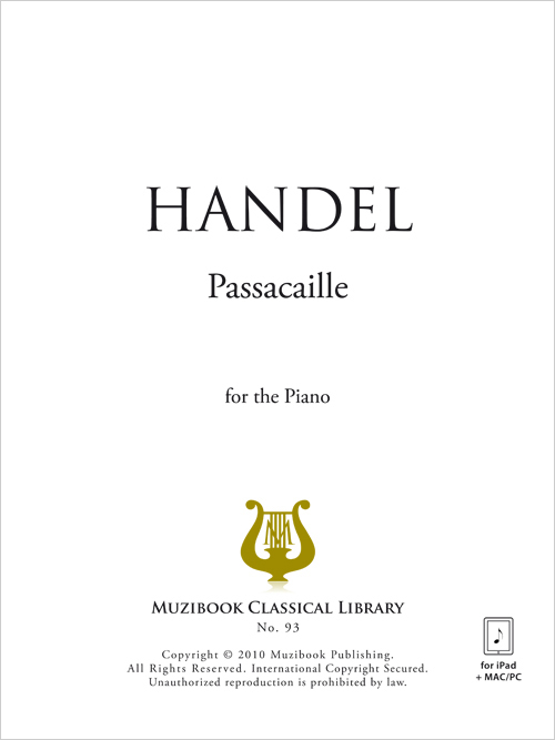 Passacaille - Piano - Georg Friedrich Handel (EAN13 : 9786000014537 ...