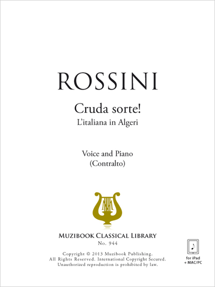 Cruda sorte! - Voice and Piano - Gioachino Rossini (EAN13 ...