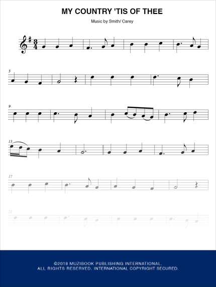 My Country, 'Tis of Thee - Trumpet - Samuel Francis Smith (EAN13 ...