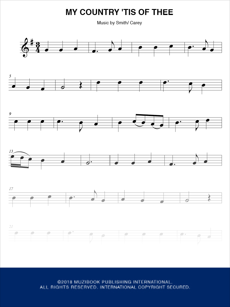 My Country, 'Tis of Thee - Trumpet - Samuel Francis Smith (EAN13 ...