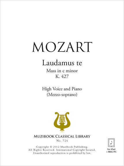 Laudamus te - Voice and Piano - Wolfgang Amadeus Mozart (EAN13 : 3700681104147) | Sheet Music Place