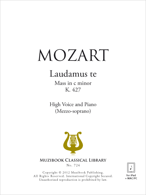Laudamus te - Voice and Piano - Wolfgang Amadeus Mozart (EAN13 ... Laudamus te - Voice and Piano - Wolfgang Amadeus Mozart (EAN13 ...