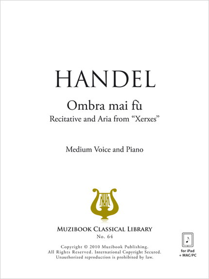 Ombra mai fù - Recitative and Aria - Voice and Piano - Georg Friedrich ...
