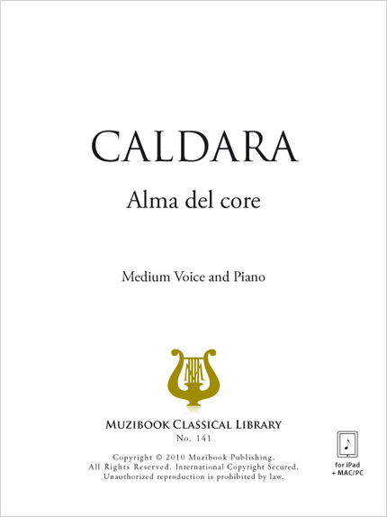Alma del core - Medium Voice and Piano - Antonio Caldara (EAN13 ...