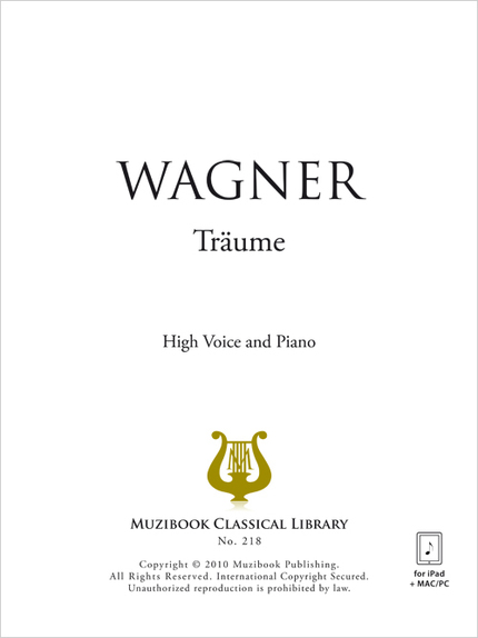 Träume - High Voice and Piano - Richard Wagner (EAN13 : 9786000015183 ...