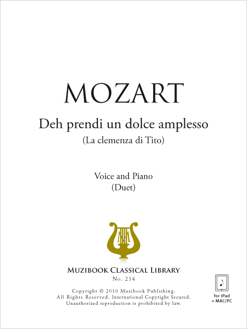 Deh prendi un dolce amplesso - Voice and Piano - Wolfgang Amadeus ...