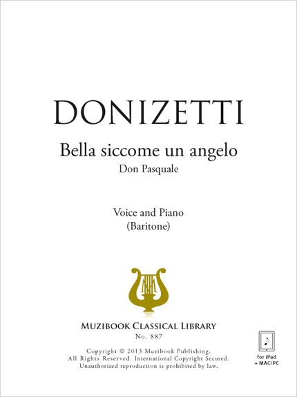 Bella siccome un angelo - Voice and Piano - Gaetano Donizetti (EAN13 : 3700681106073) | Sheet ...