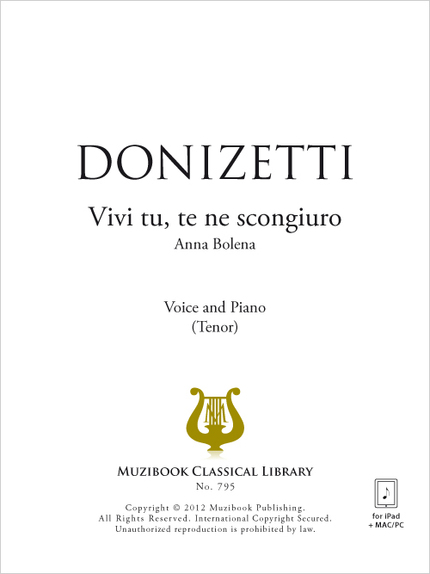 Vivi tu, te ne scongiuro - Voice and Piano - Gaetano Donizetti (EAN13 : 3700681105007) | Sheet ...