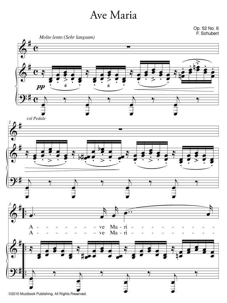 Ave Maria Op. 52 No. 6 (Latin version) - Low Voice and Piano - Franz Schubert (EAN13 ...