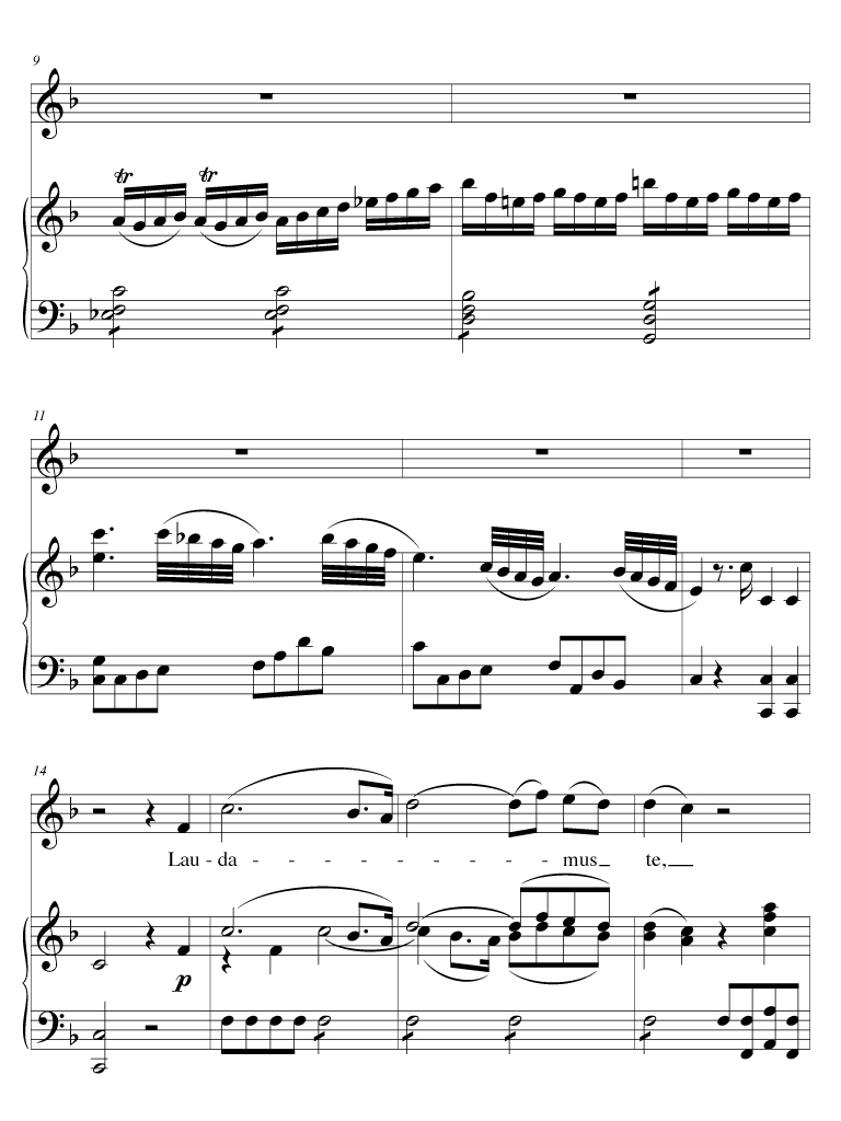 Laudamus te - Voice and Piano - Wolfgang Amadeus Mozart (EAN13 ...